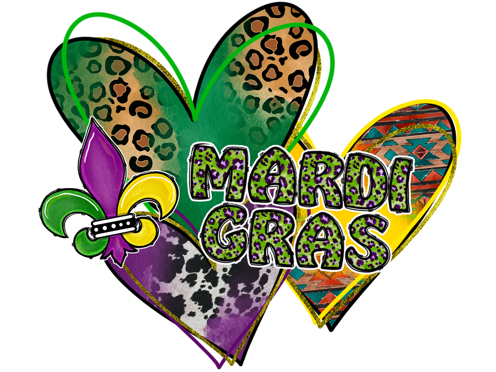 Mardi Gras Heart – Hammertime's Custom Designs